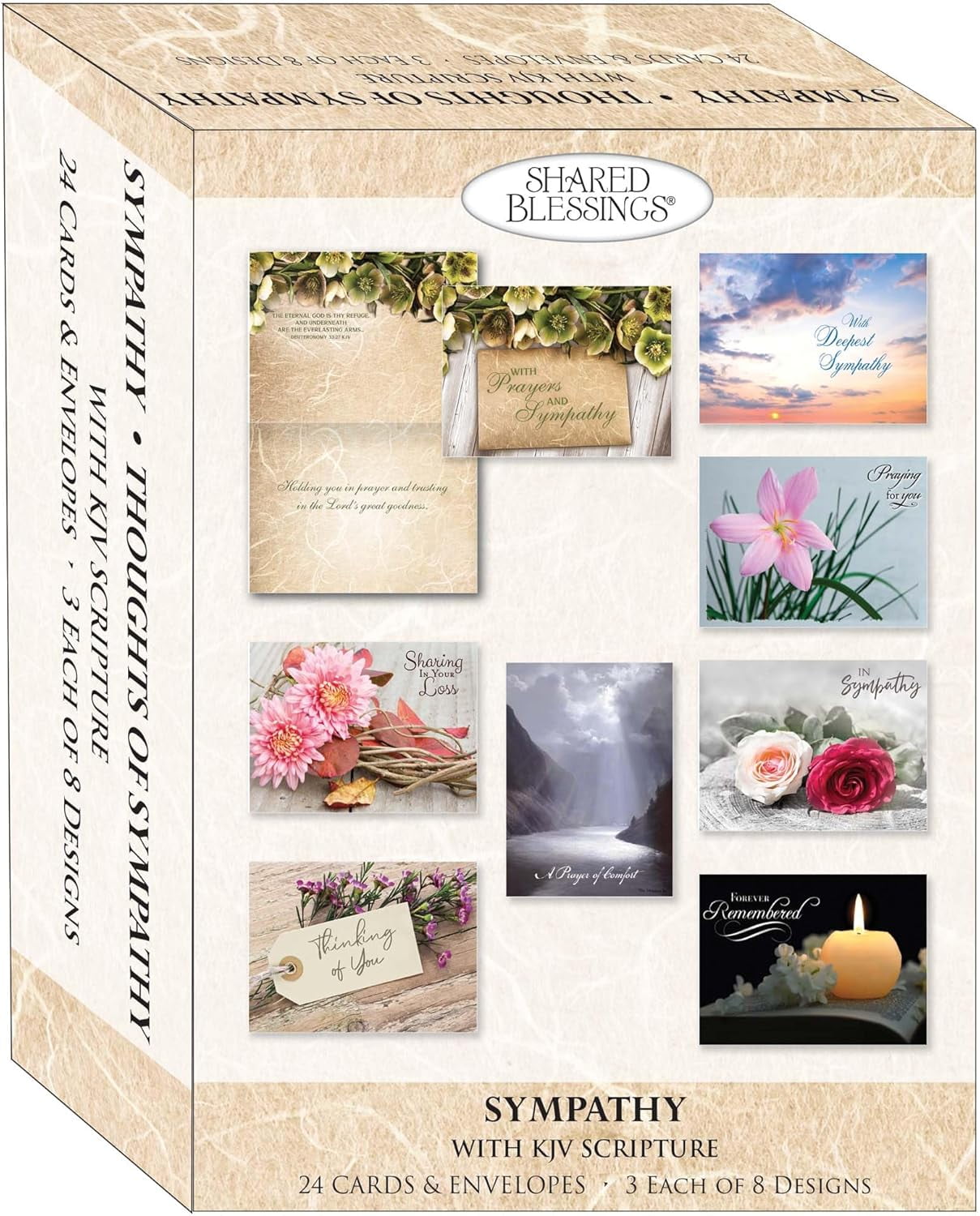 Shared Blessings Thoughts of Sympathy 24 Boxed Condolence Cards with ...