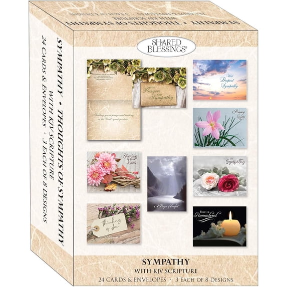 Shared Blessings Thoughts of Sympathy 24 Boxed Condolence Cards with ...