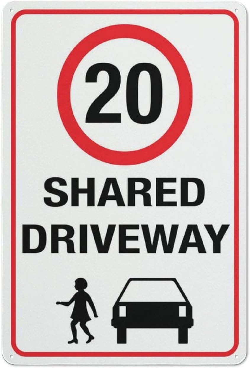 Shared Driveway 20Km Speed Limit Sign Outdoor Signs Aluminum Uv Ink ...