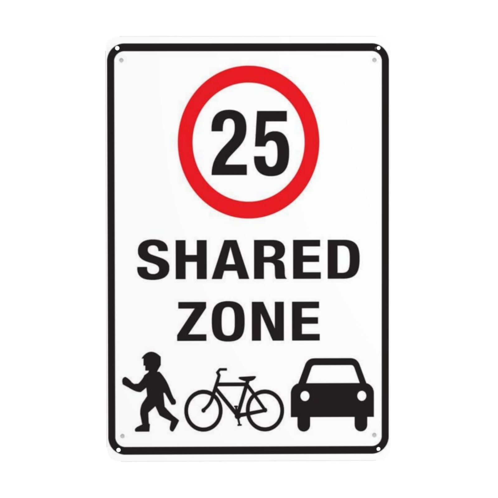 Shared Driveway 25Km Speed Limit Tin Sign Warning Metal Sign Vintage ...
