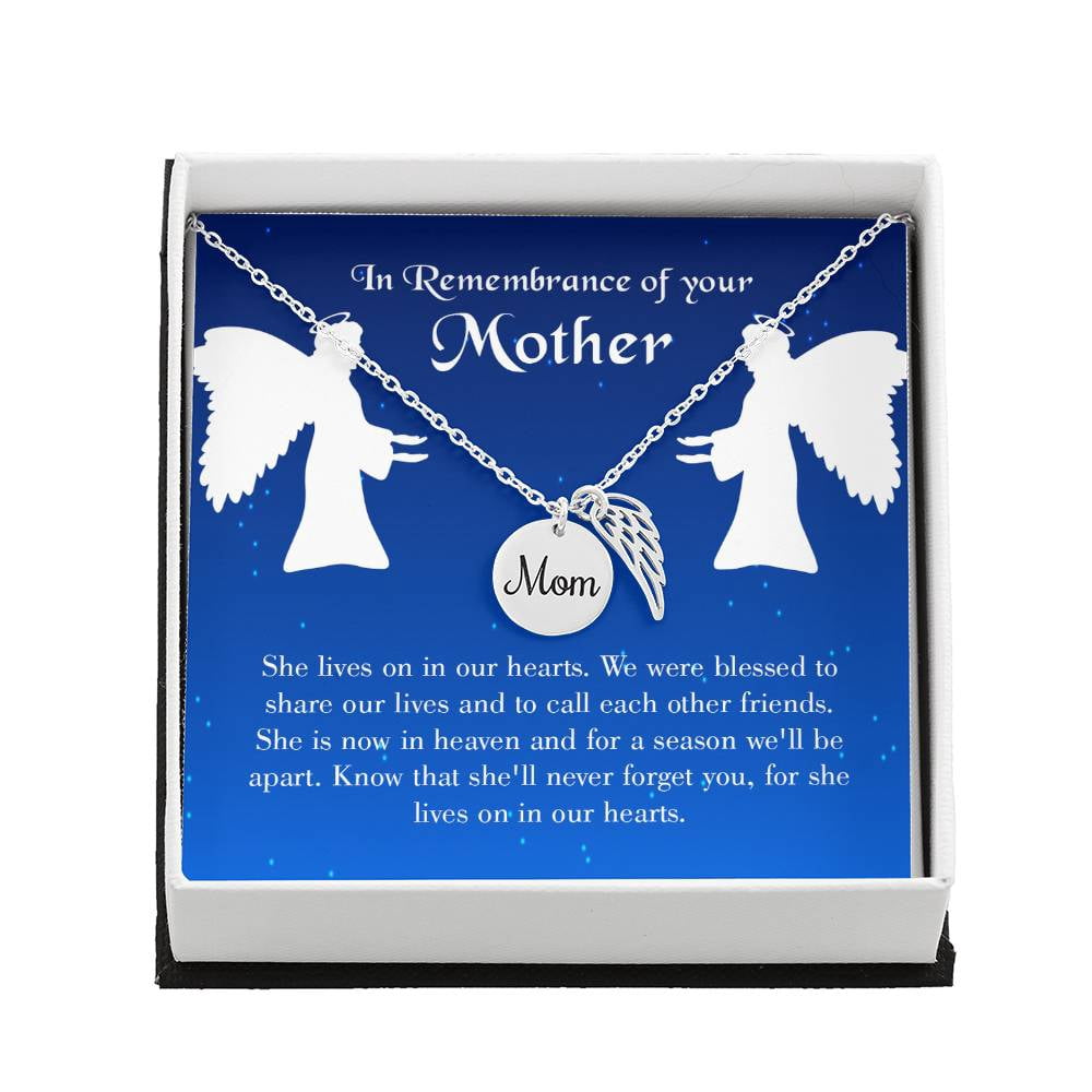 Shared Life Mom Remembrance Necklace Angel Wing Charm, Stainless Steel ...