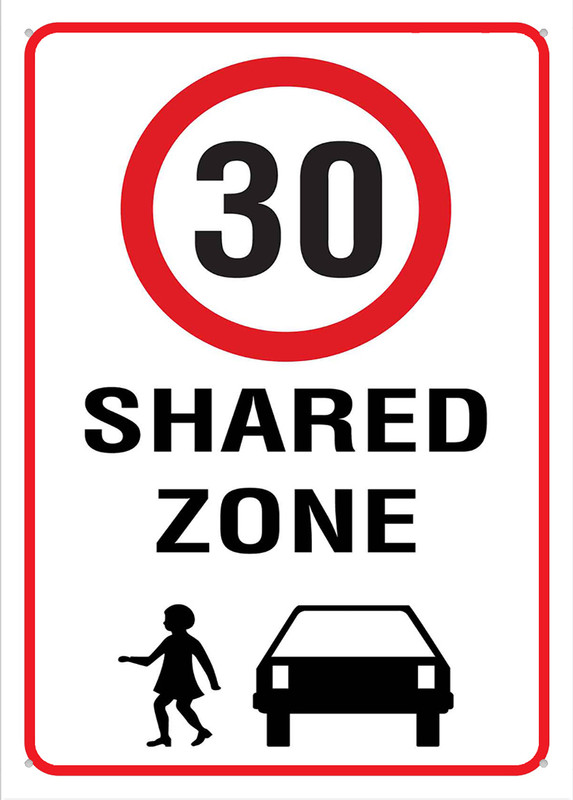 Shared Zone 30Km Speed Limit Sign 8X12 Inch Rust Free Aluminum,Uv Ink ...