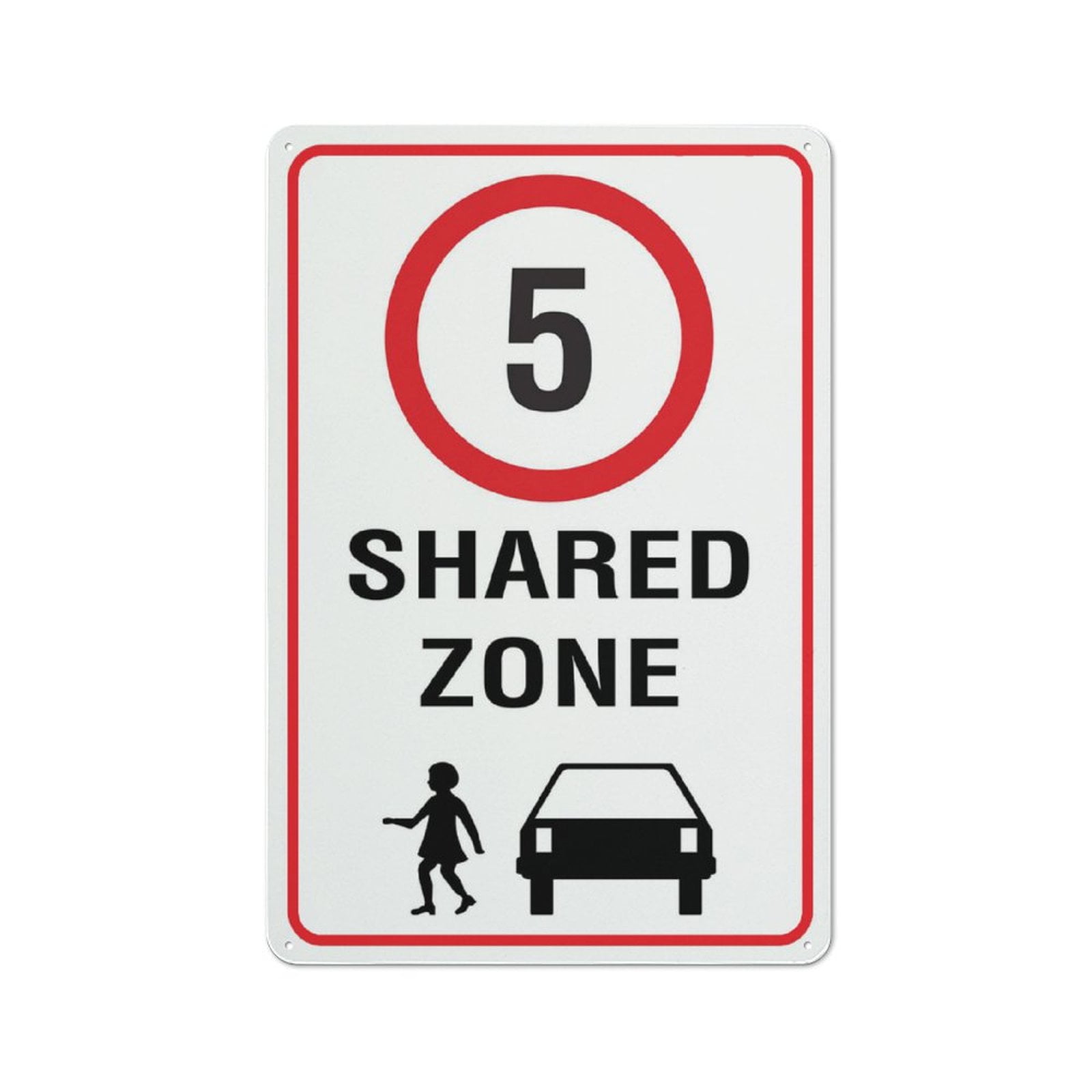 Shared Zone 5Km Speed Limit Sign Outdoor Metal Sign - 12 X 8 Metal ...