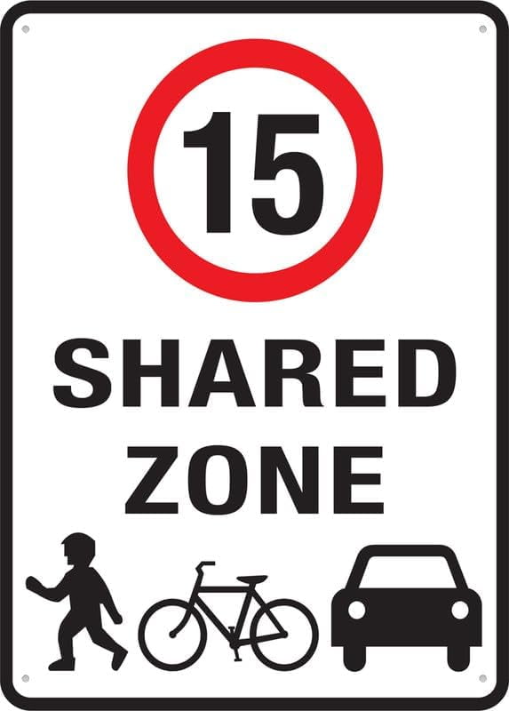 Shared Zone Speed Limit 15 Kph Sign 8 X 12 Inches Rust Free Aluminum ...