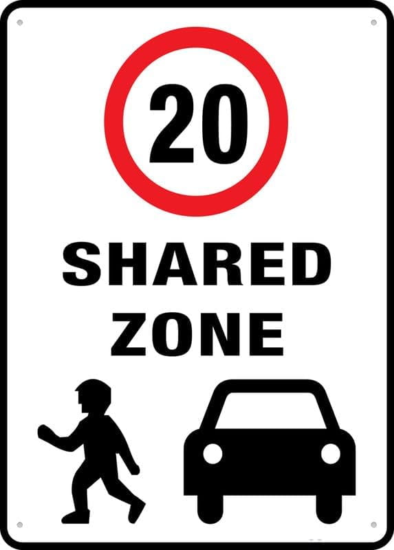 Shared Zone Speed Limit 20 Kph Sign 8X12 in Metal Signs Aluminum Sign ...