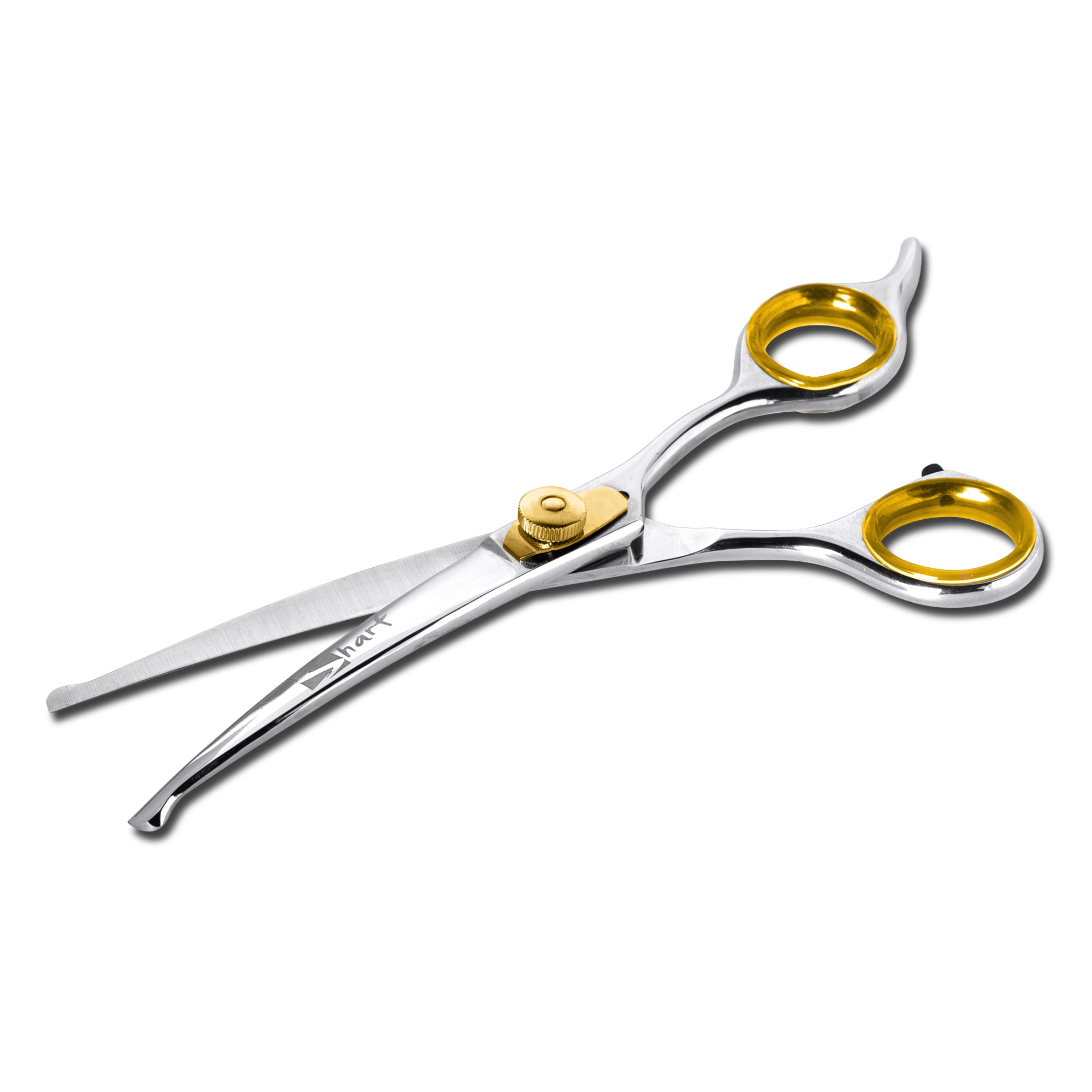 Sharf Dog Grooming Scissors, Gold Touch 6.5 Inch Curved Sharp ...