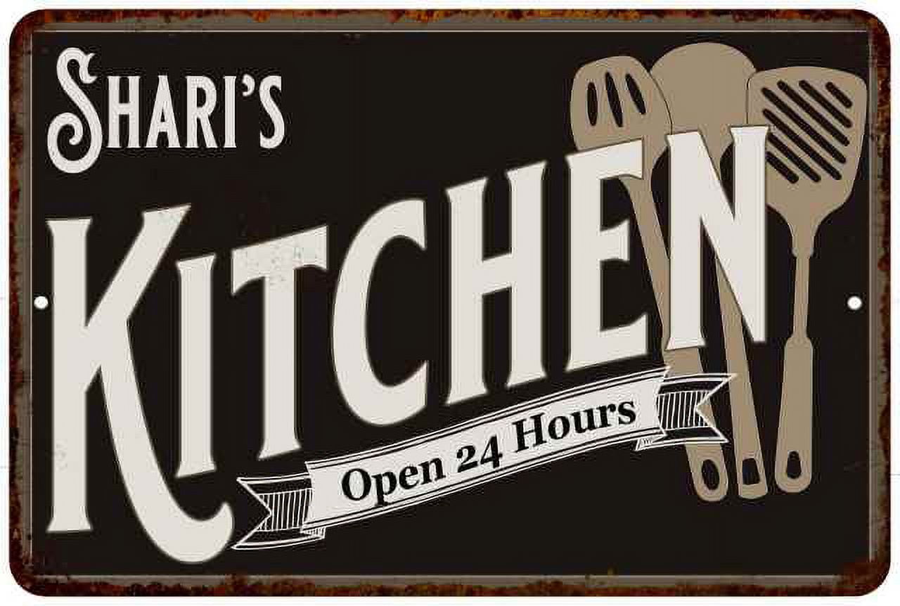 Shari's Kitchen Sign Metal Wall 8 x 12 High Gloss Metal 208120019490 ...