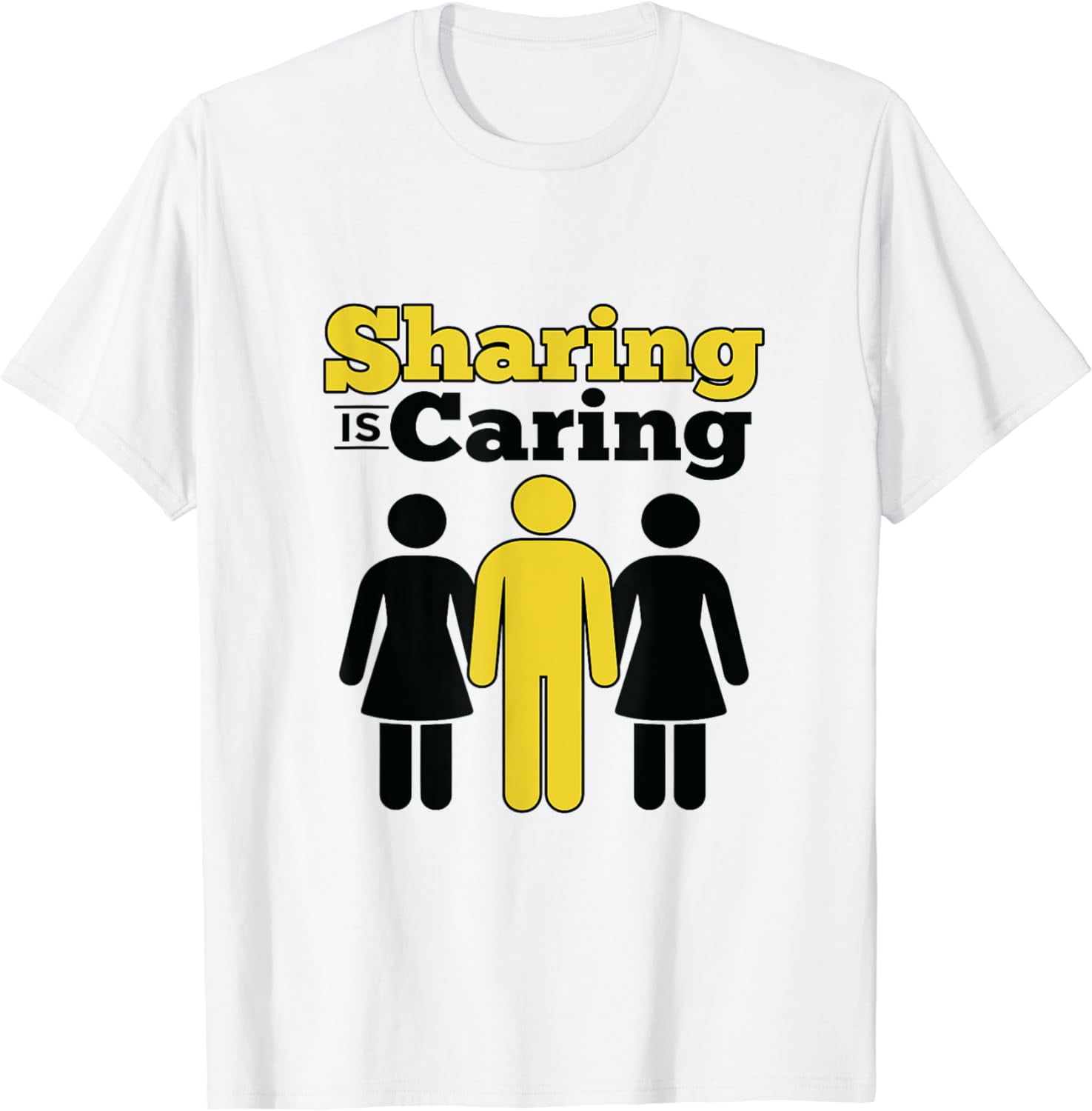 Sharing Is Caring Funny Polyamory Pride Throuple Polyamorous T-Shirt ...