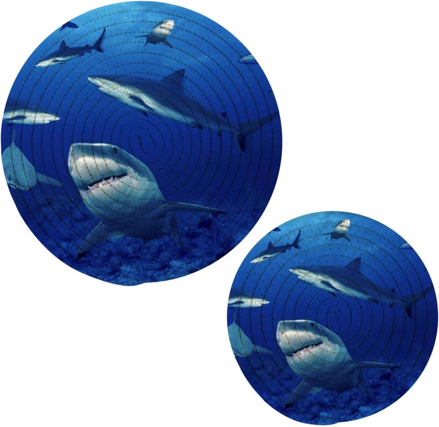 Shark 2 Pack Pot Holders Trivets, Heat Resistant Hot Pads for Kitchen ...