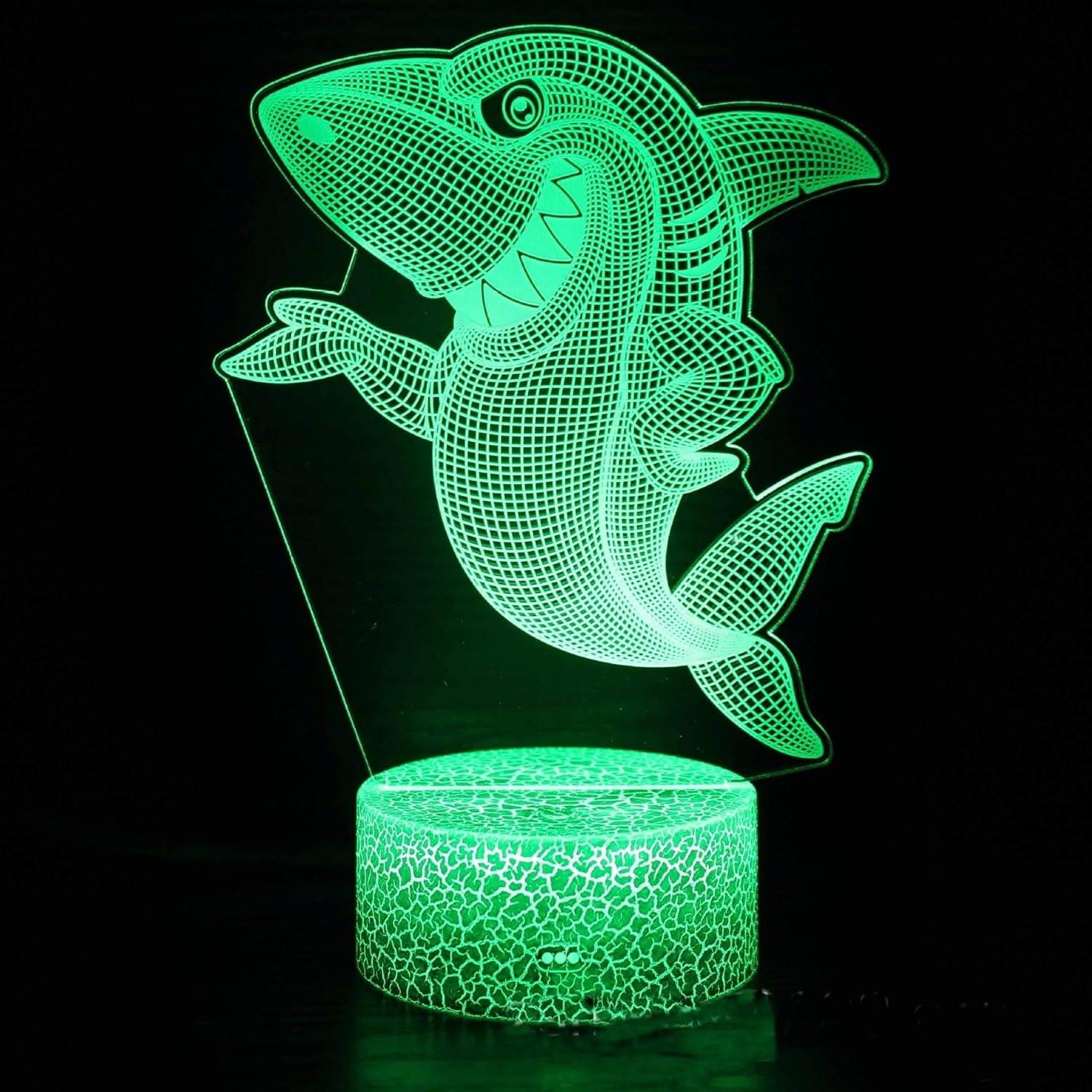 Shark 3D Illusion Lamp Led Night Light 16 Color Changing For Kids ...