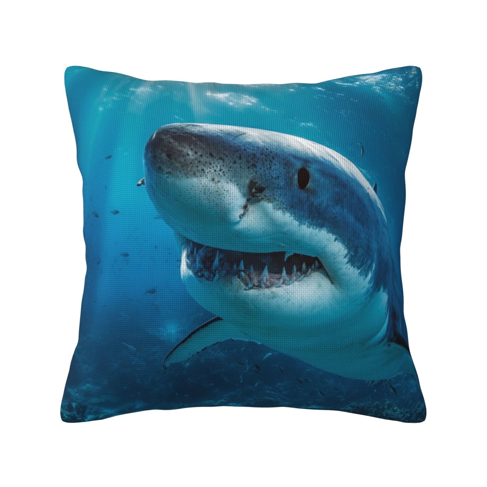Shark 3D Shark Sea Animals Ocean Sea Wave Print Polyester Pillow Cover ...