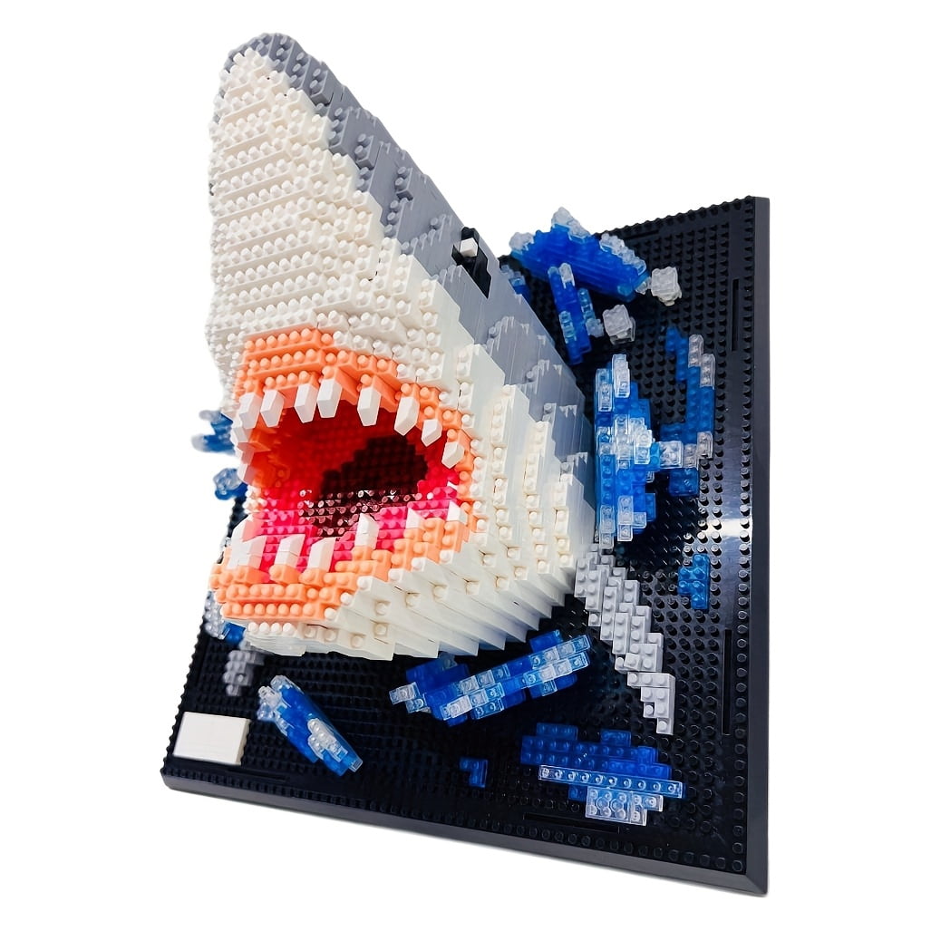 Shark 3D Wall Art Building Set, 2000+ Micro Blocks DIY Puzzle for ...