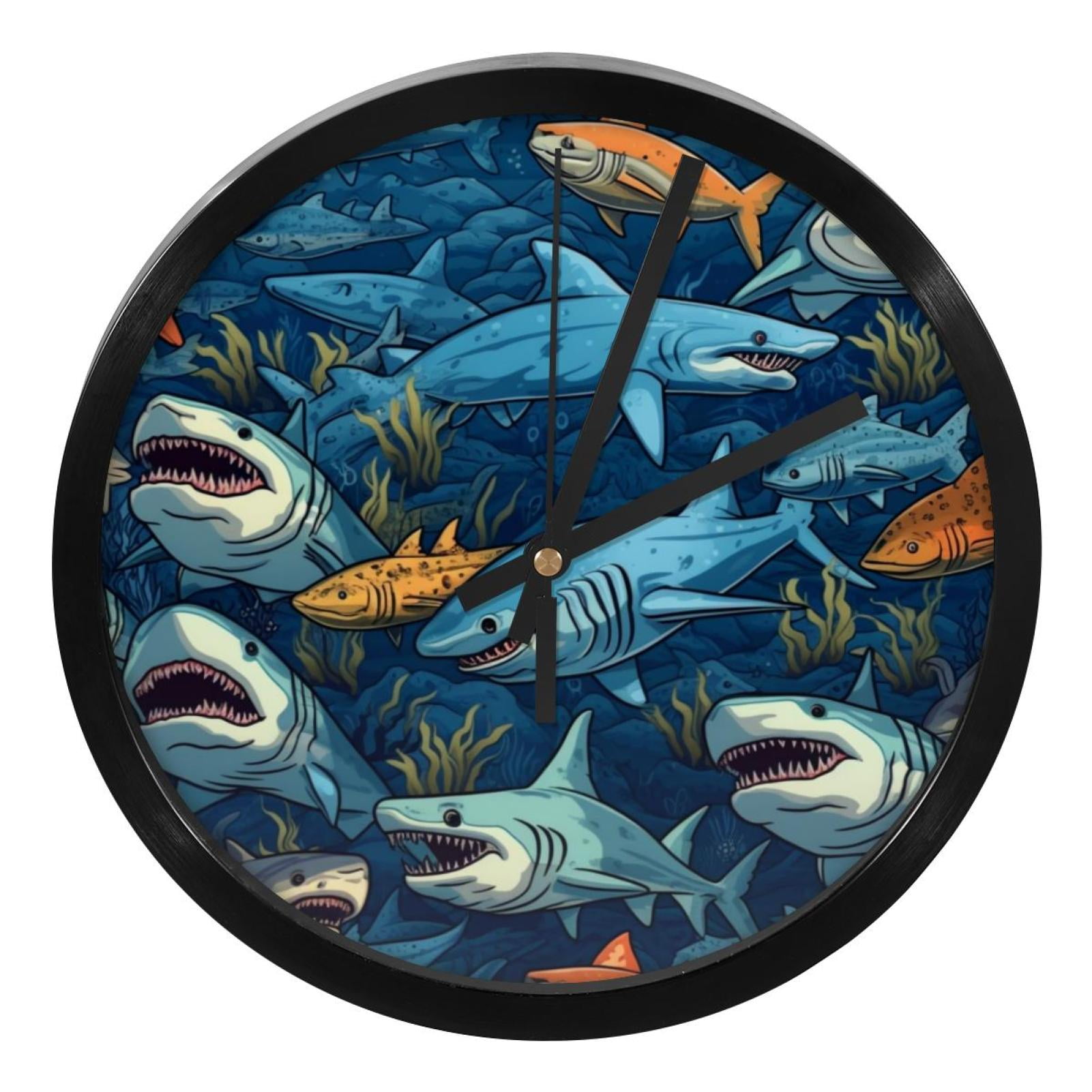 Shark 9.8 Inch Silent Round Digital Wall Clock - Battery Operated ...