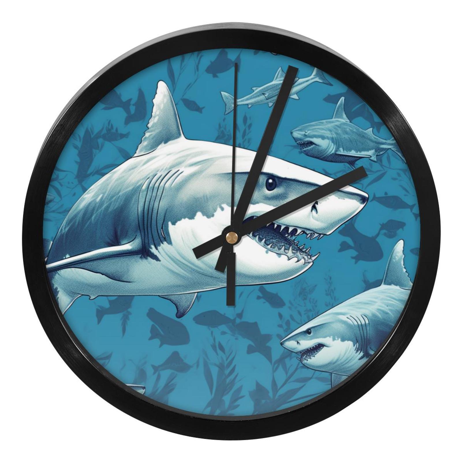 Shark 9.8 Inch Silent Round Digital Wall Clock - Battery Operated ...