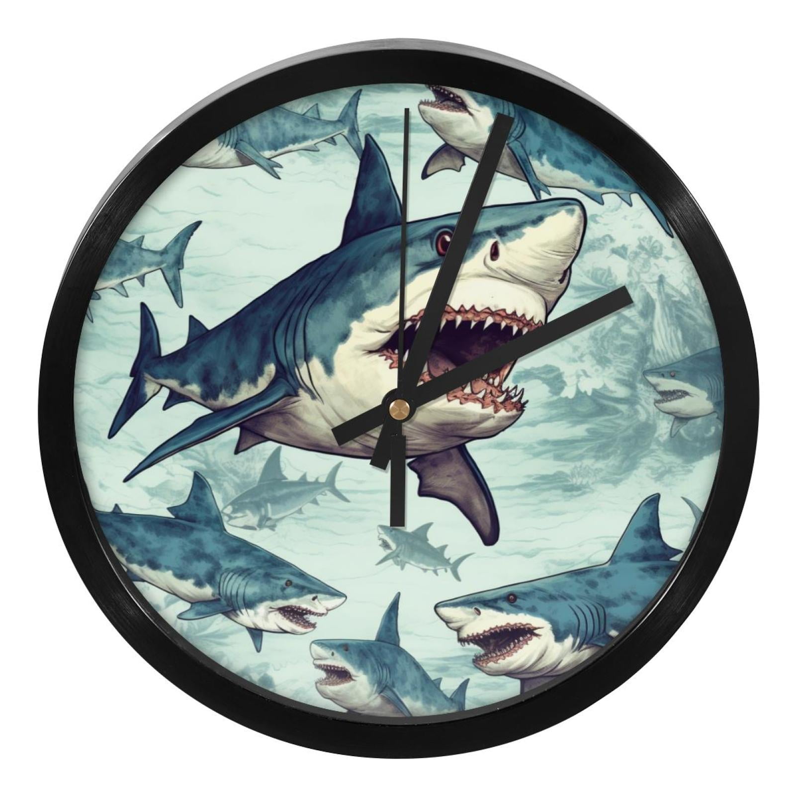 Shark 9.8 Inch Silent Round Digital Wall Clock - Battery Operated ...