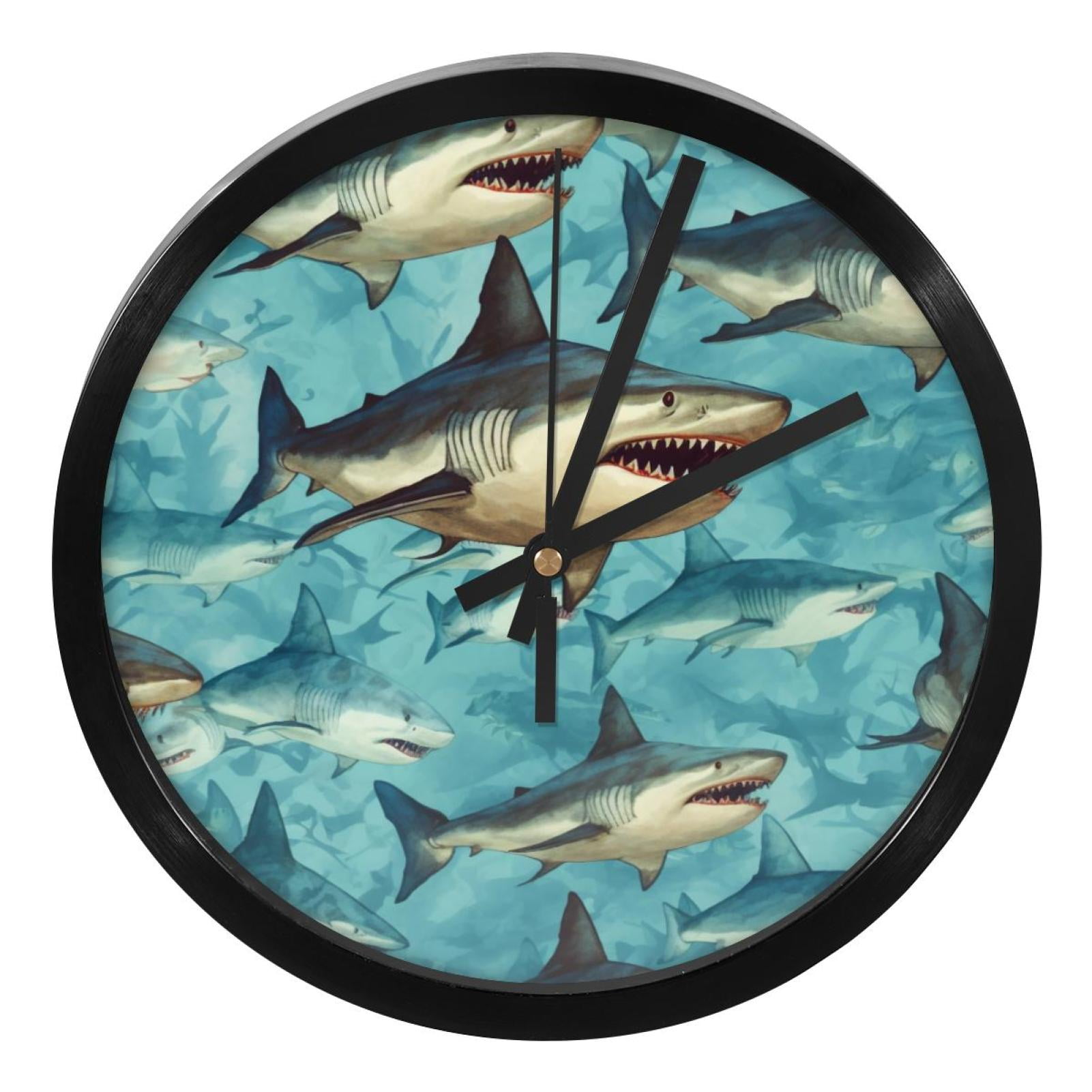 Shark 9.8 Inch Silent Round Digital Wall Clock - Battery Operated ...