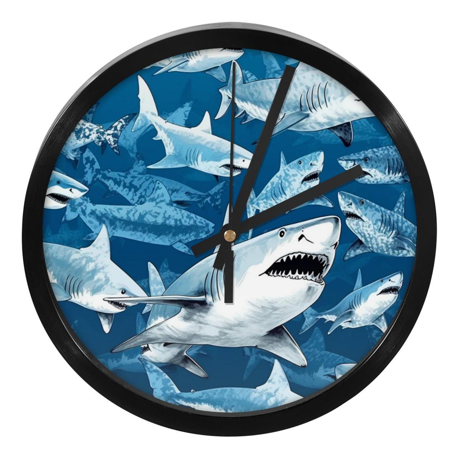 Shark 9.8 Inch Silent Round Digital Wall Clock - Battery Operated ...