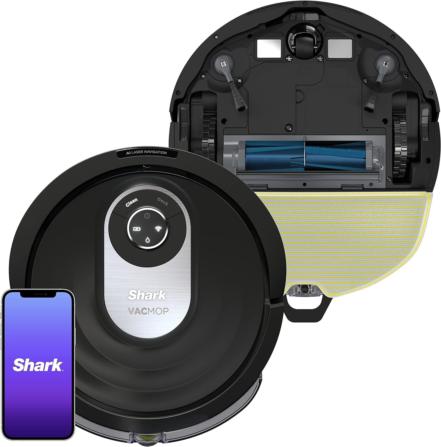 Open Box Shark AI Robot Vacuum & Mop with Self-Cleaning Brushroll for ...