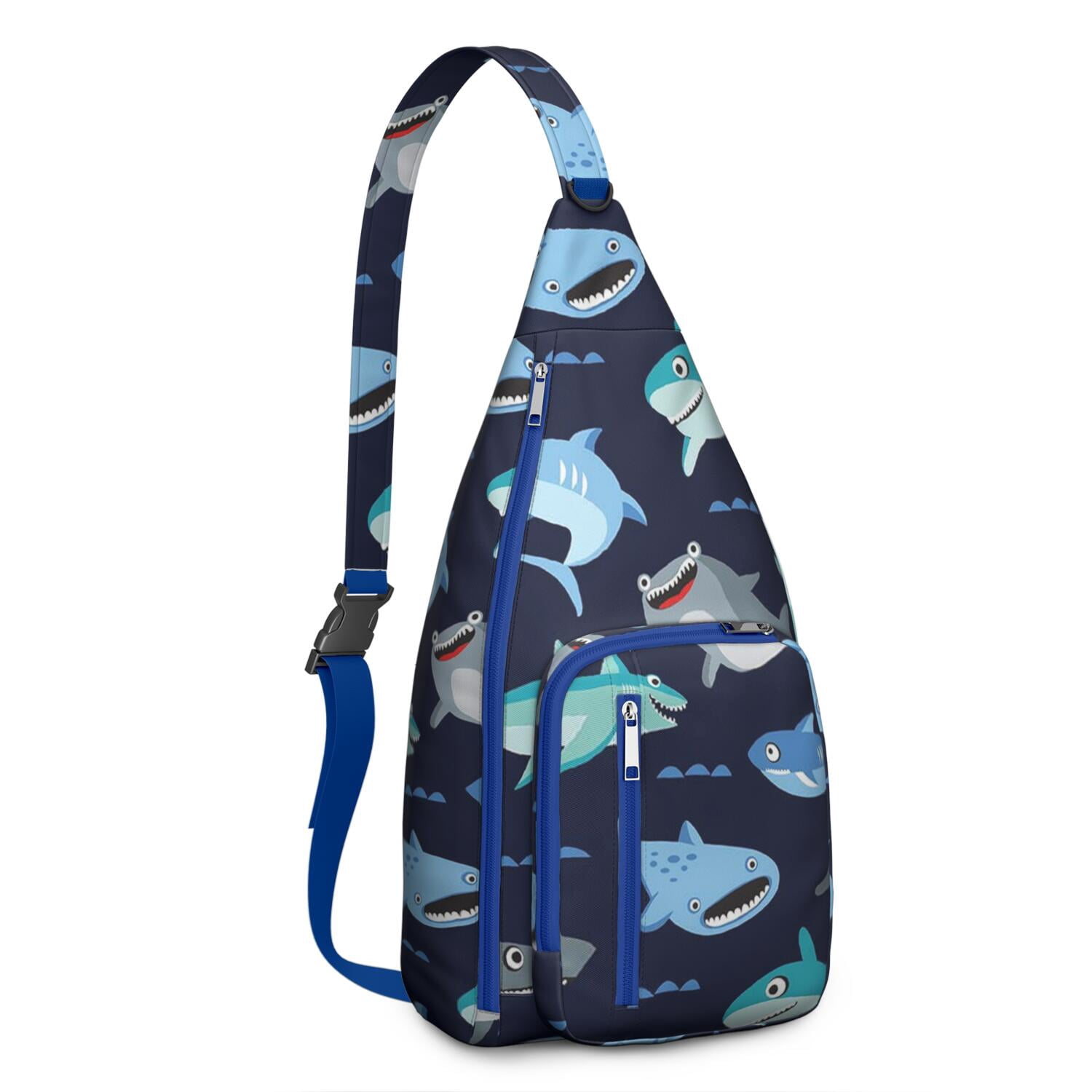 Shark Attack Sling Backpack - Cute Great White Shark Design, Anti-Theft ...