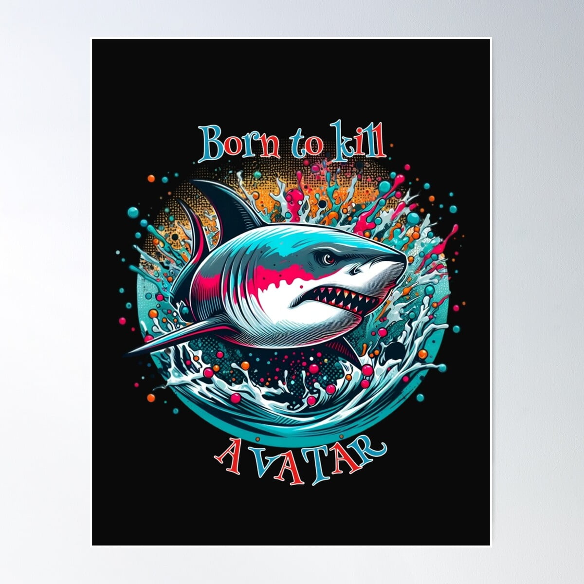 Shark Avatar. Poster Wall Art, Modern Wall Decor For Living Room ...