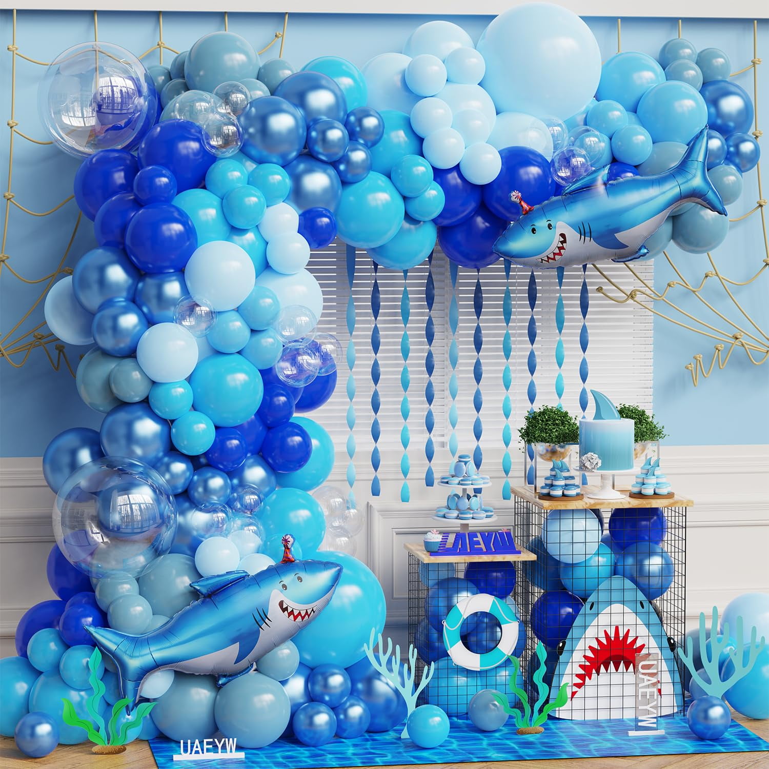 Shark Balloon Arch Kit DHF10 for Ocean Under the Party Decorations ...