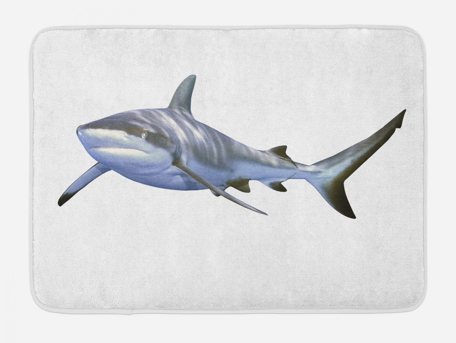 Shark Bath Mat, A Large Reef Shark Swimming Futuristic Computer Art ...
