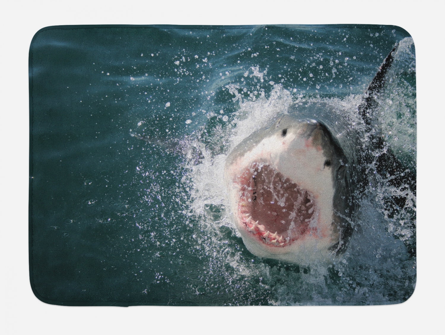 Shark Bath Mat, Wild Animal in the Sea Attacking Showing the Mouth and ...
