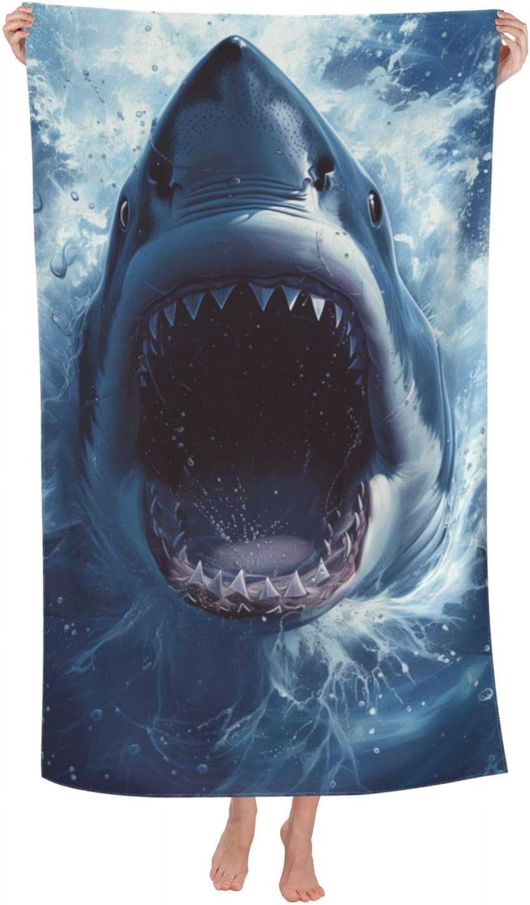 VANZEV Shark Beach Towel Microfiber Sand Free Ocean Towels for Adult ...