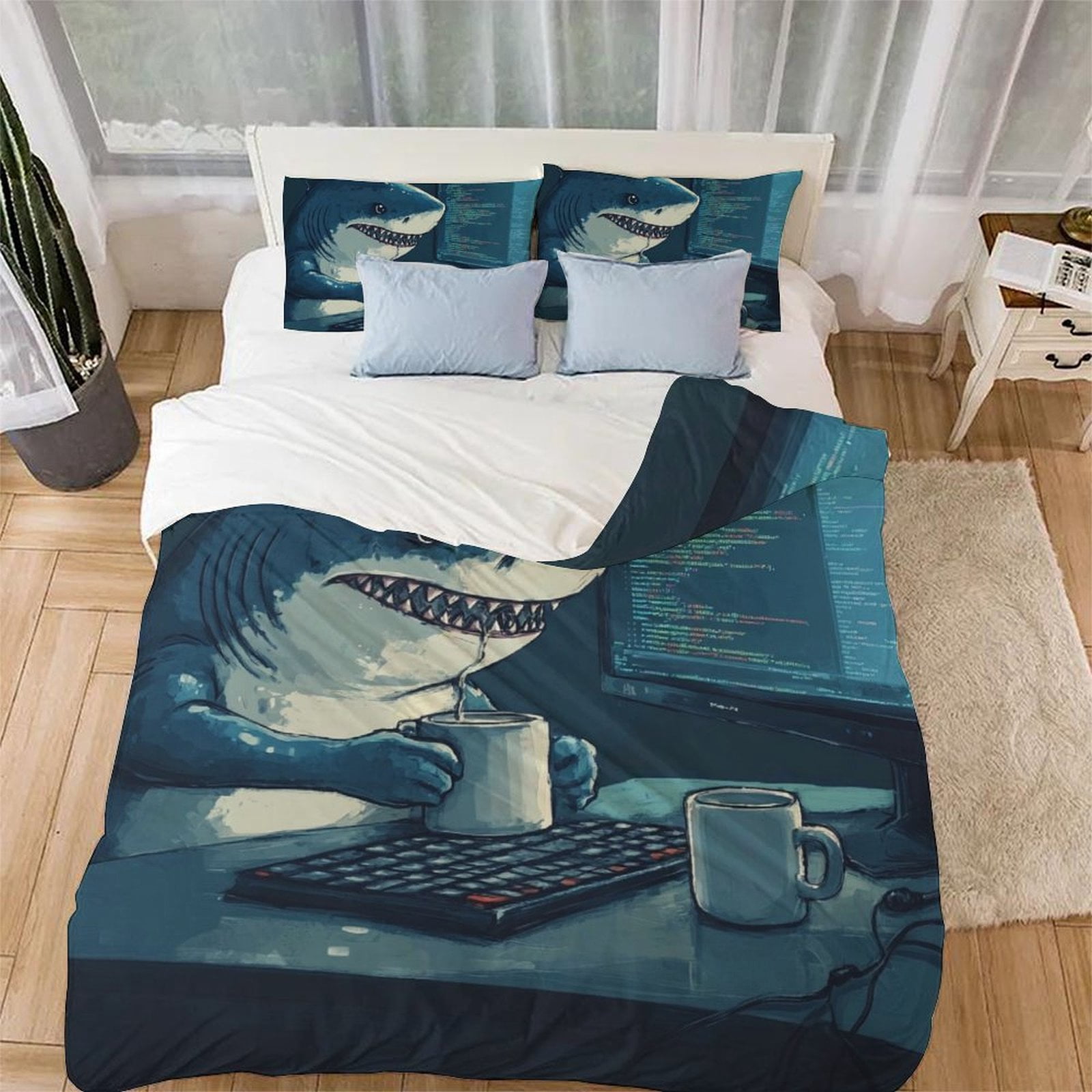 Shark Bedding Set 3D Printed Quilt Cover Comforter Covers Duvet Cover ...