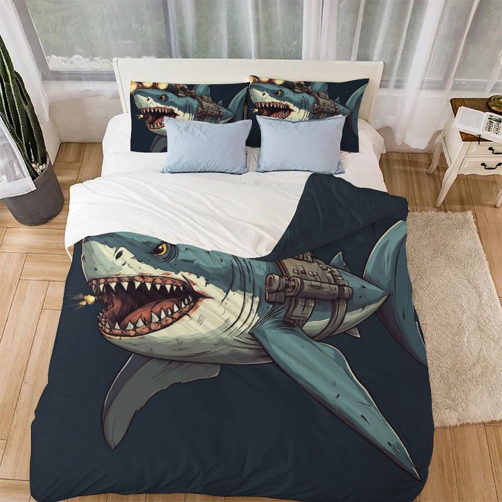 Shark Bedding Set Quilt Cover 3D Printed Comforter Covers Duvet Cover ...