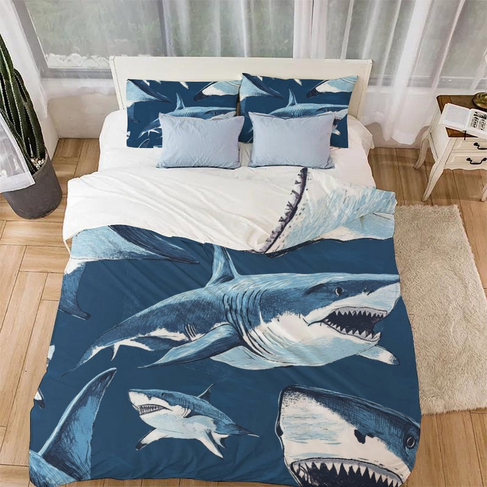 Shark Bedding Set Quilt Cover 3D Printed Comforter Covers Duvet Cover 3 ...
