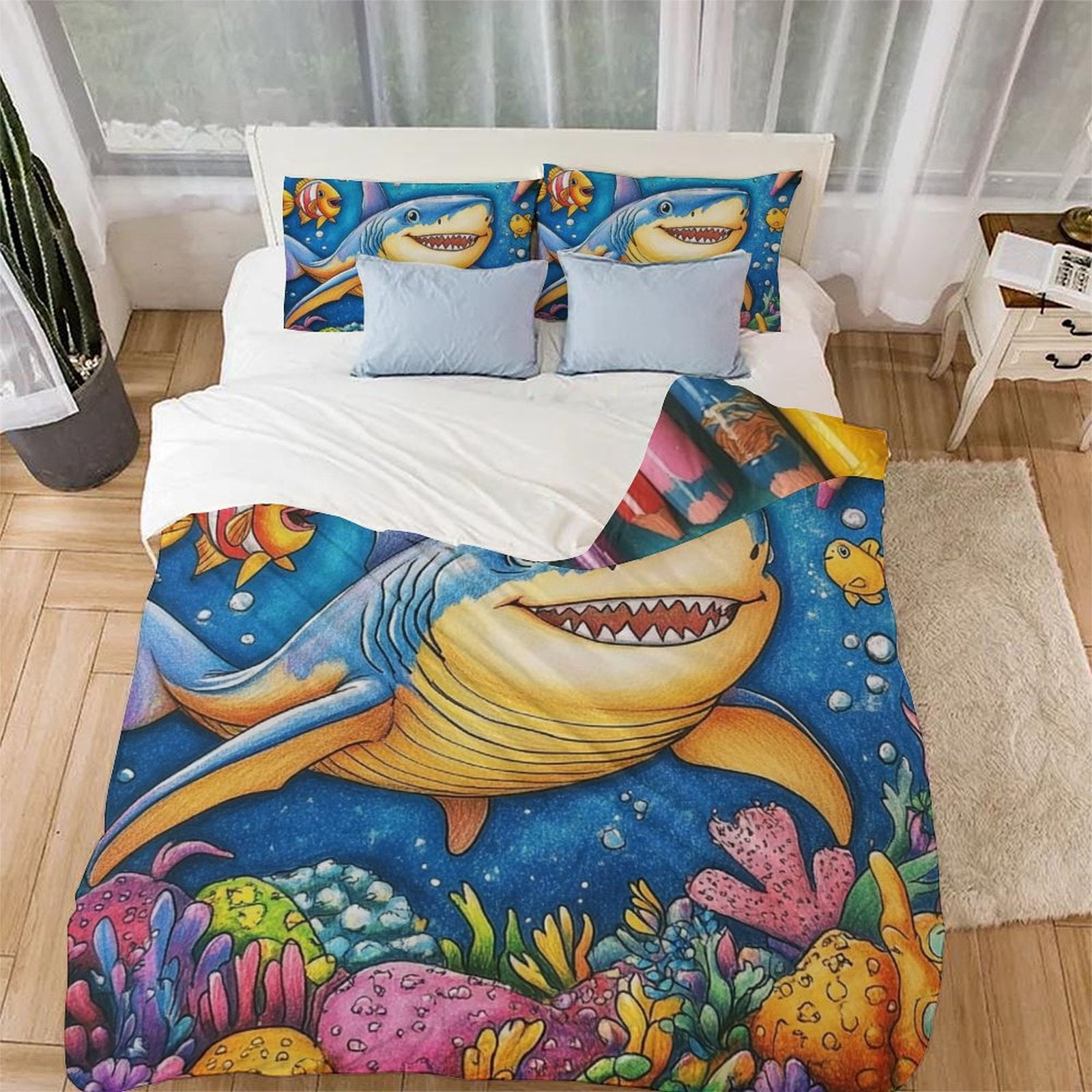 Shark Bedding Set Quilt Cover 3D Printed Comforter Covers Duvet Cover 3 ...