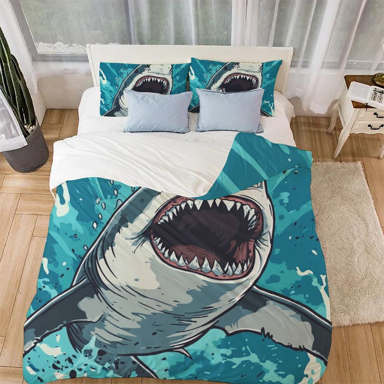 Shark Bedding Set Quilt Cover 3D Printed Comforter Covers Duvet Cover 3 ...
