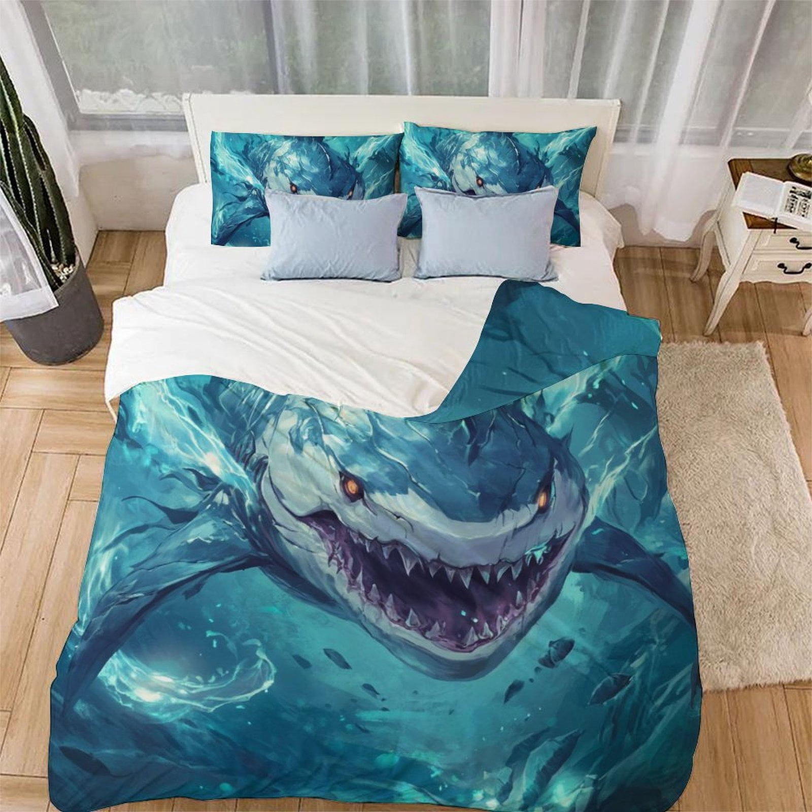 Shark Bedding Set Quilt Cover 3D Printed Duvet Cover Comforter Covers ...