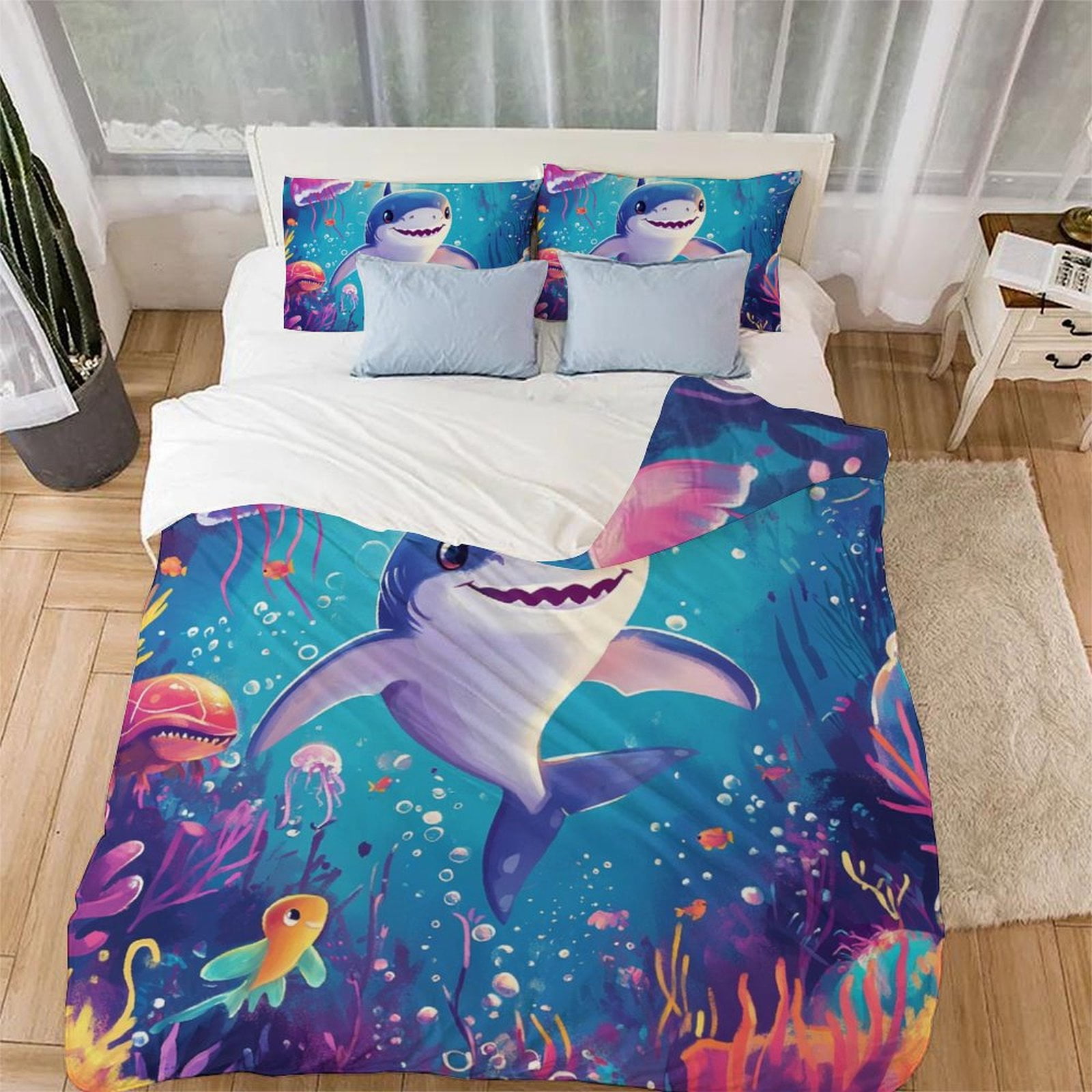 Shark Bedding Set Quilt Cover 3D Printed Duvet Cover Comforter Covers ...