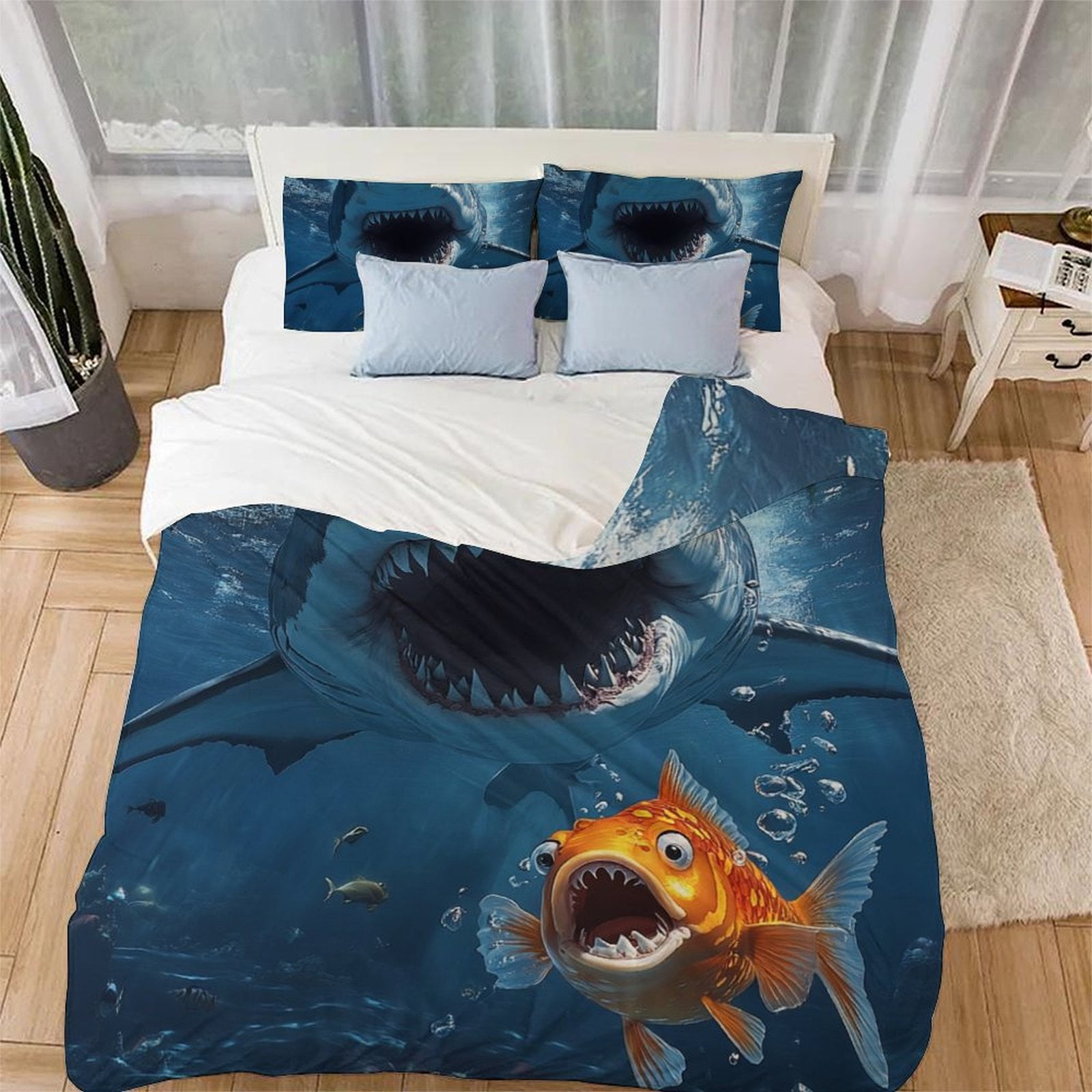 Shark Bedding Set Quilt Cover 3D Printed Duvet Cover Comforter Covers ...