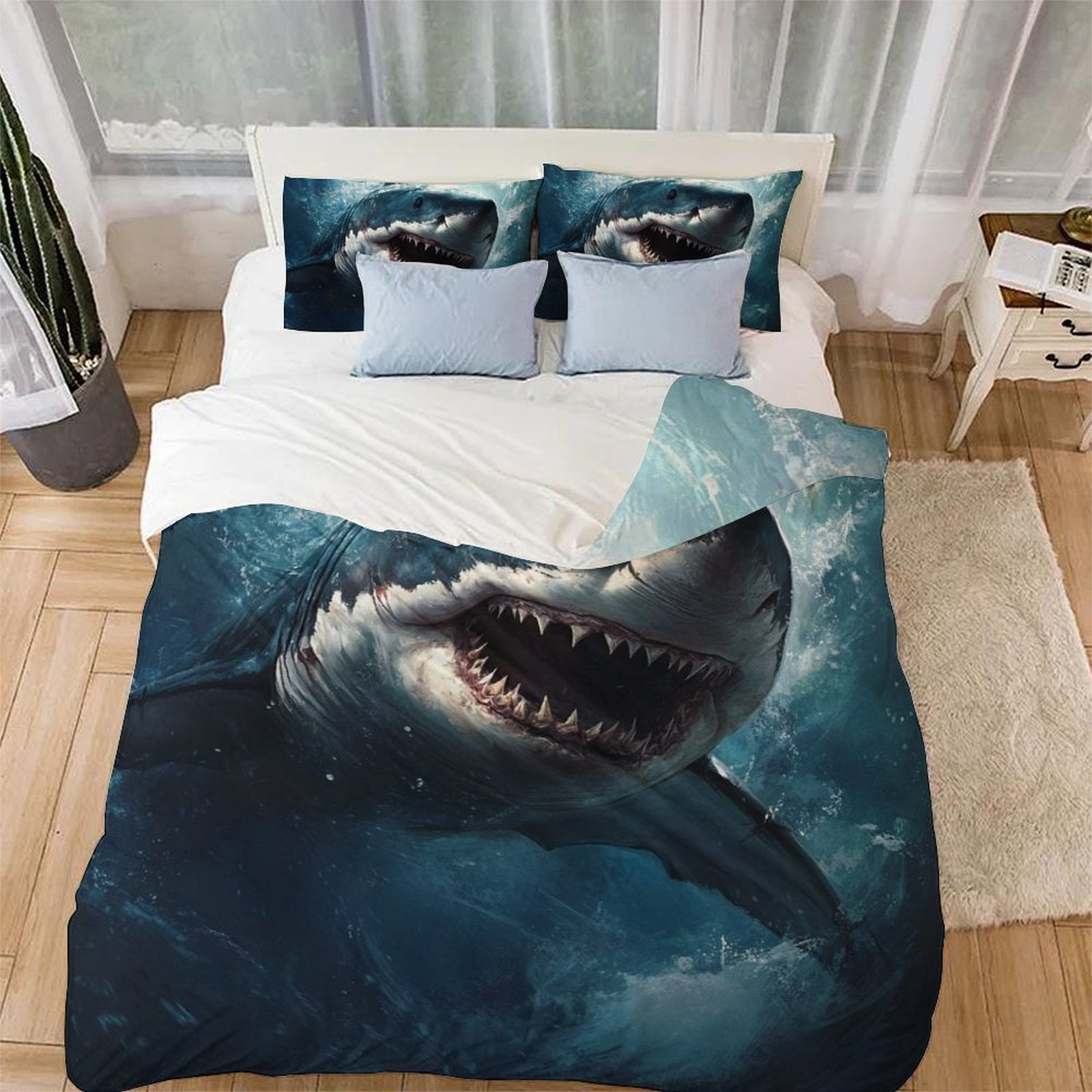 Shark Bedding Set Quilt Cover 3D Printed Duvet Cover Comforter Covers ...