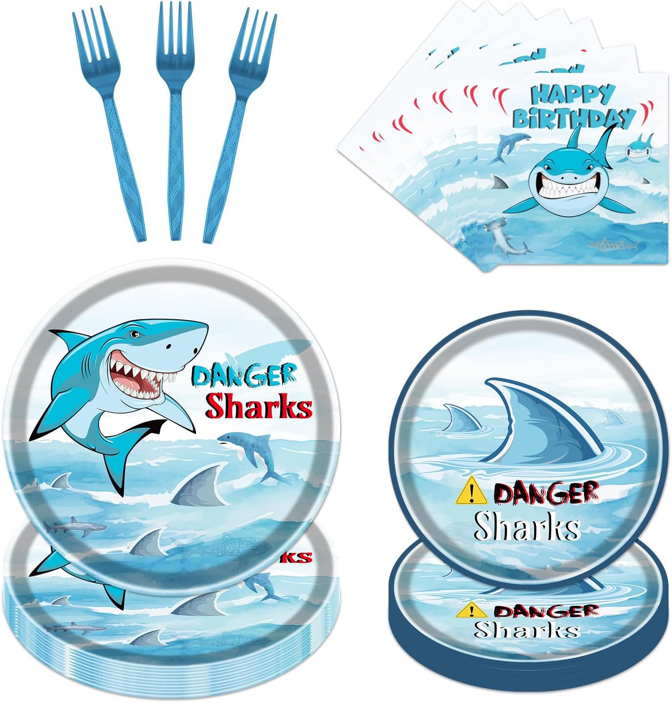 Shark Birthday Party Decorations - 96PCS Ocean Themed Party Decorations ...