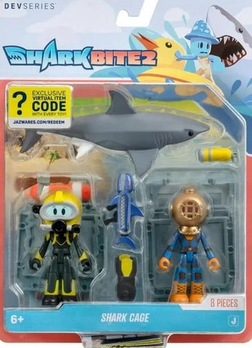 Jazwares Shark Bite 2 Shark Cage Playset, Underwater Adventure Toy, 8 ...