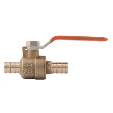 SharkBite 3/8 in. PEX Barb x 3/8 in. PEX Barb Brass Straight Stop Valve ...