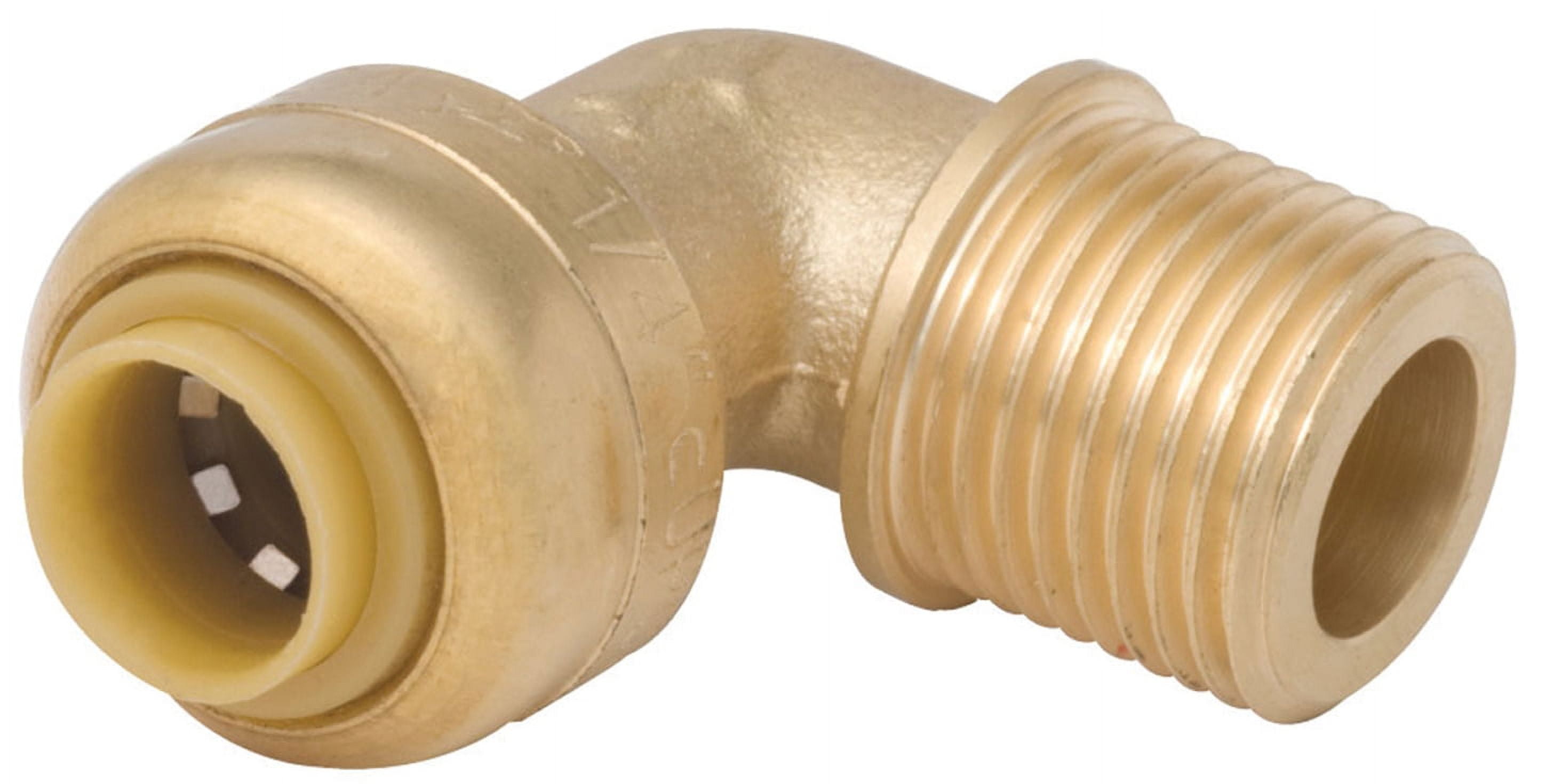 Shark Bite U276LFA 1/4" X 3/8" MNPT Brass Push-Fit 90° Dishwasher Elbow ...