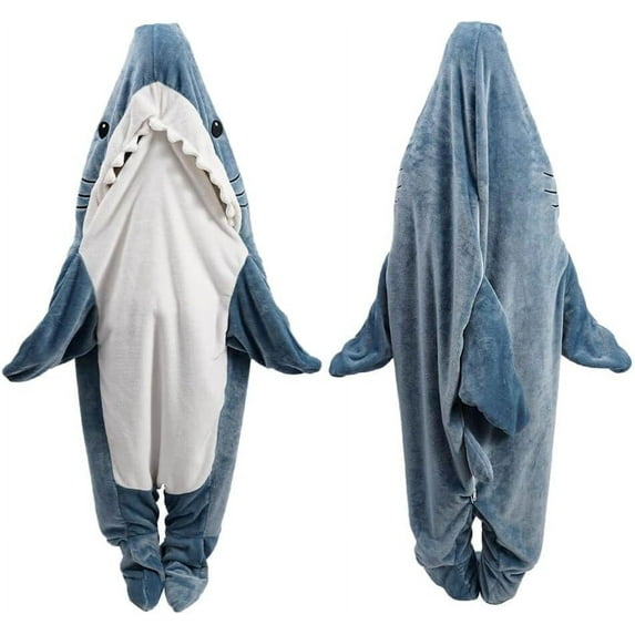 Shark Blanket Hoodie Onesie, Wearable Shark Sleeping Bag, Animal Mouth ...