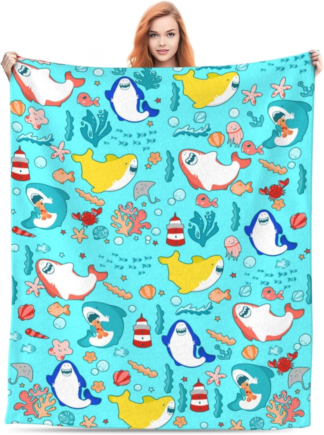 Shark Blanket for Boys,Kids Shark Throw Blanket for Boys and Girls,Cool ...