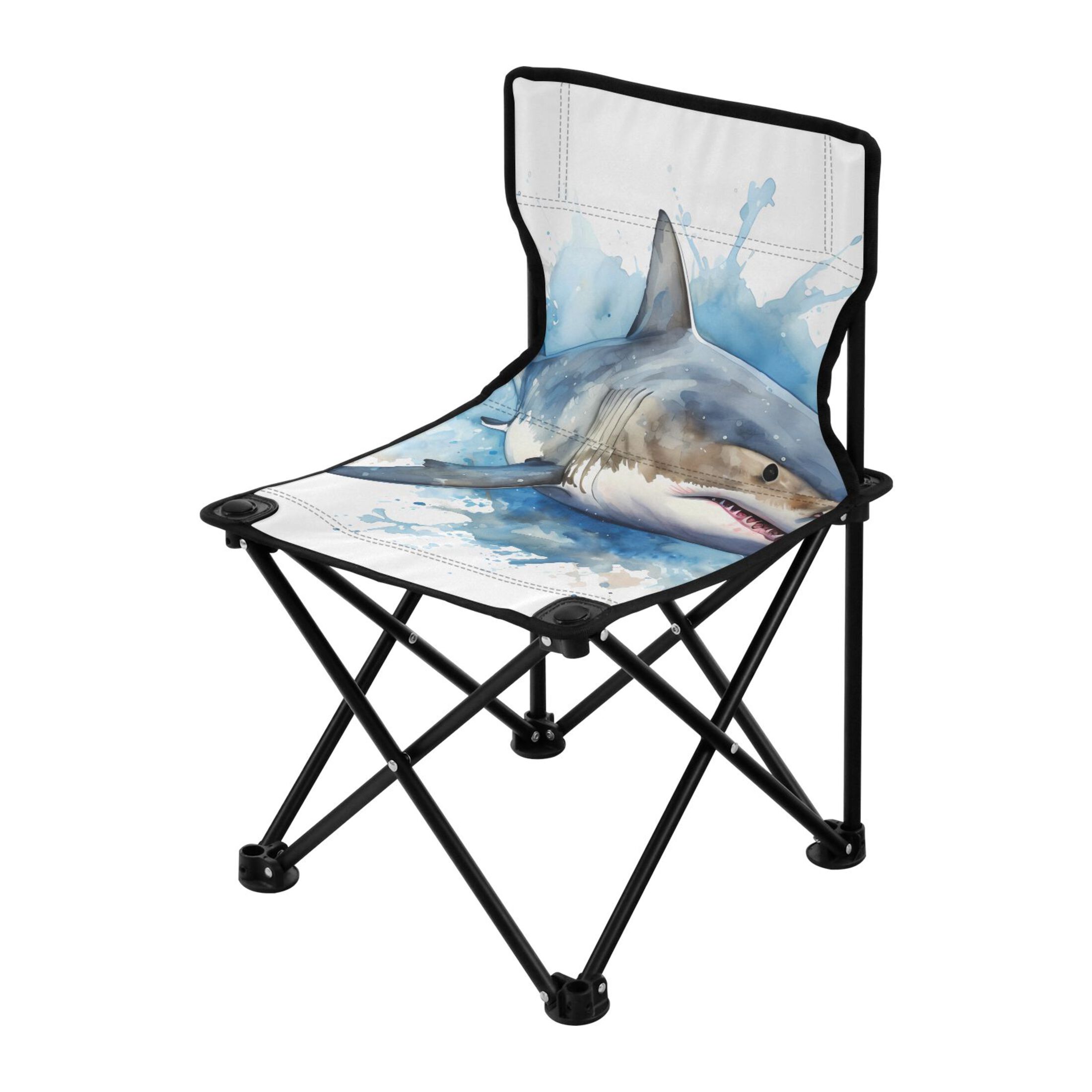 Shark Blue Portable Camping Chair Small for Kids Outdoor Folding Beach ...