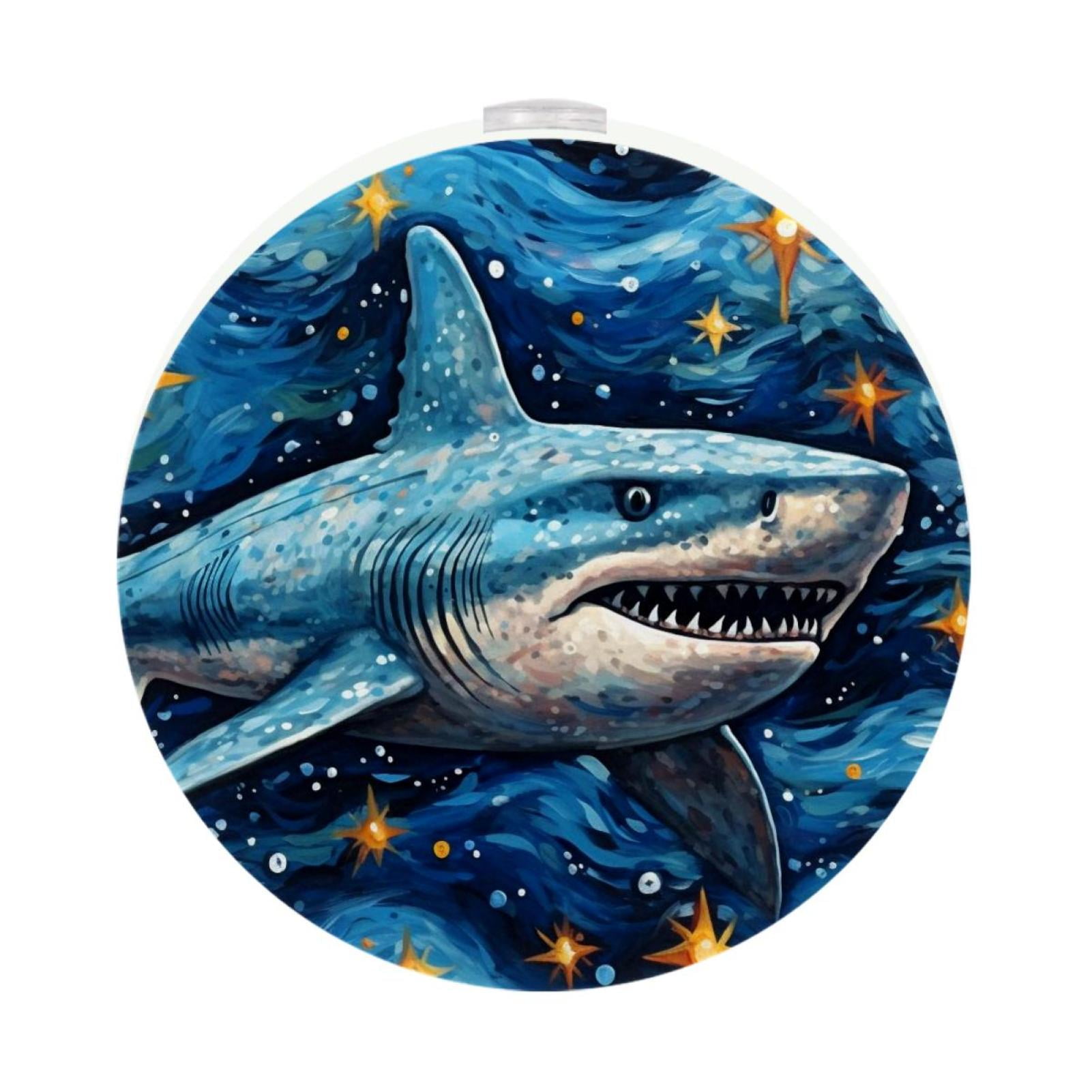 Shark Bright and Compact LED Round Night Light - Set of 2, Energy ...