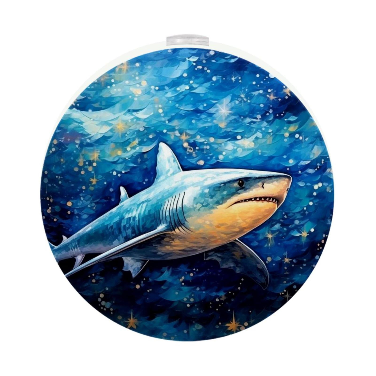 Shark Bright and Compact LED Round Night Light - Set of 2, Energy ...