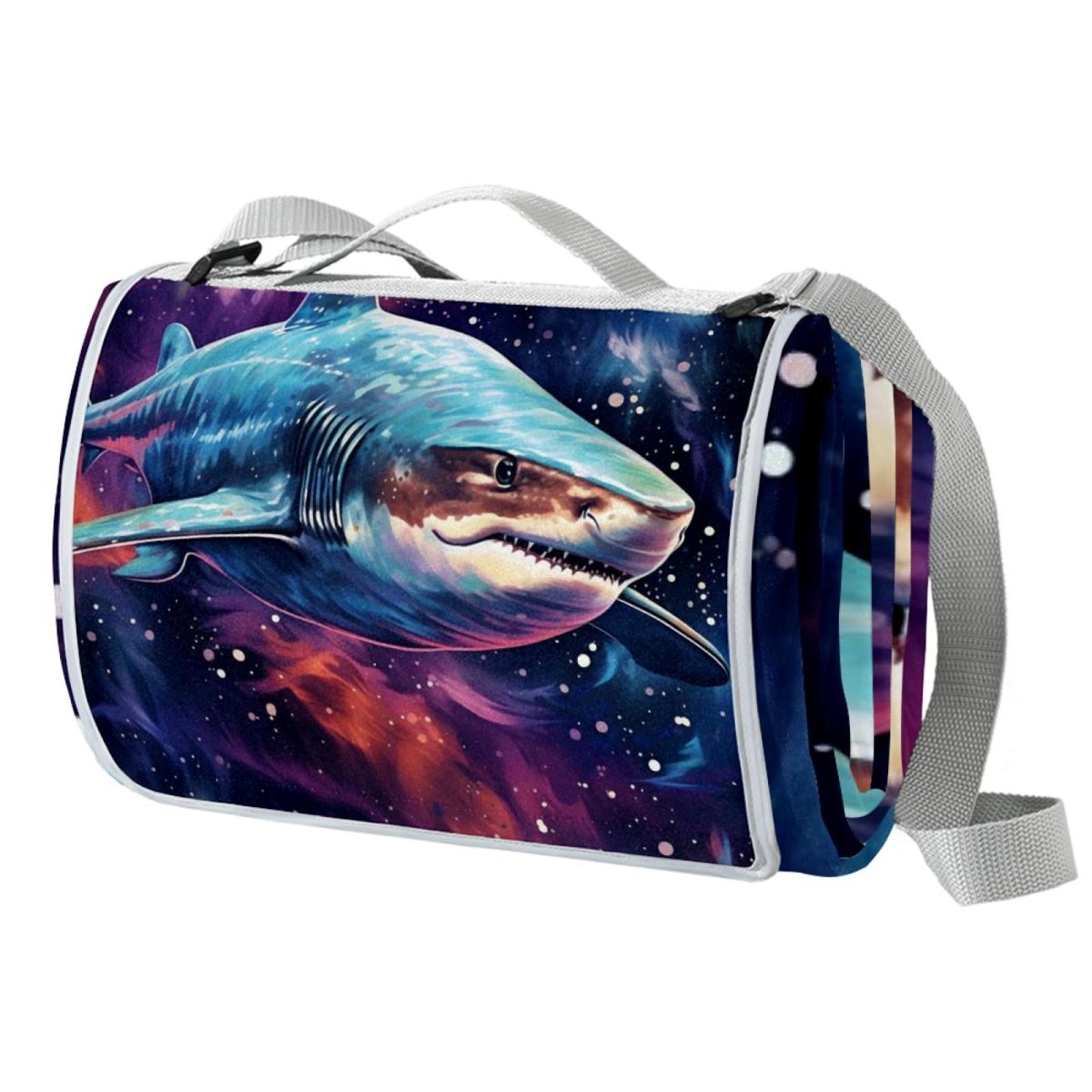 Shark Canvas Beach Blanket Picnic Mat, Large Size Foldable Beach Mat ...