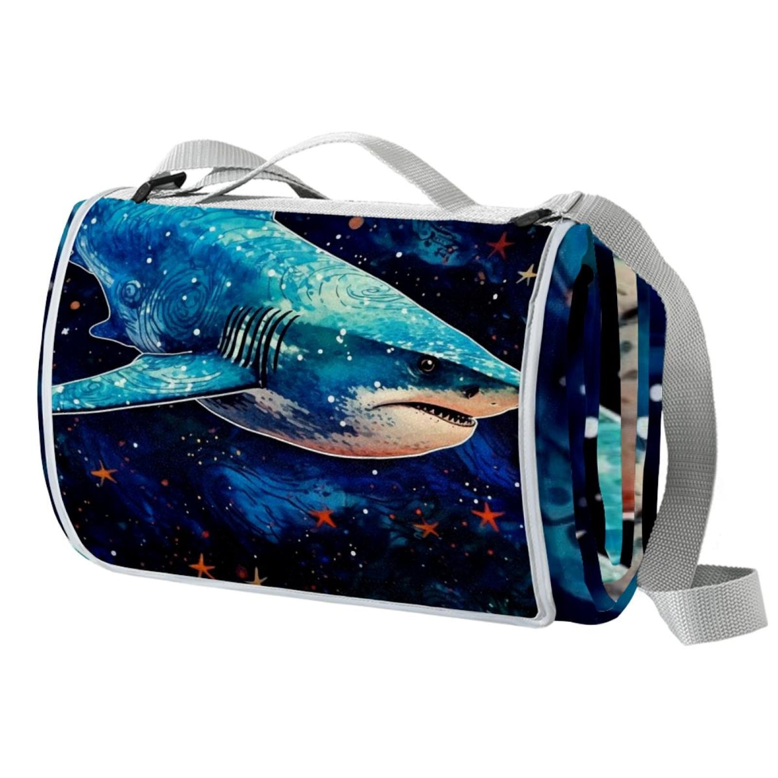 Shark Canvas Picnic Blanket Waterproof Outdoor Beach Mat Extra Large ...