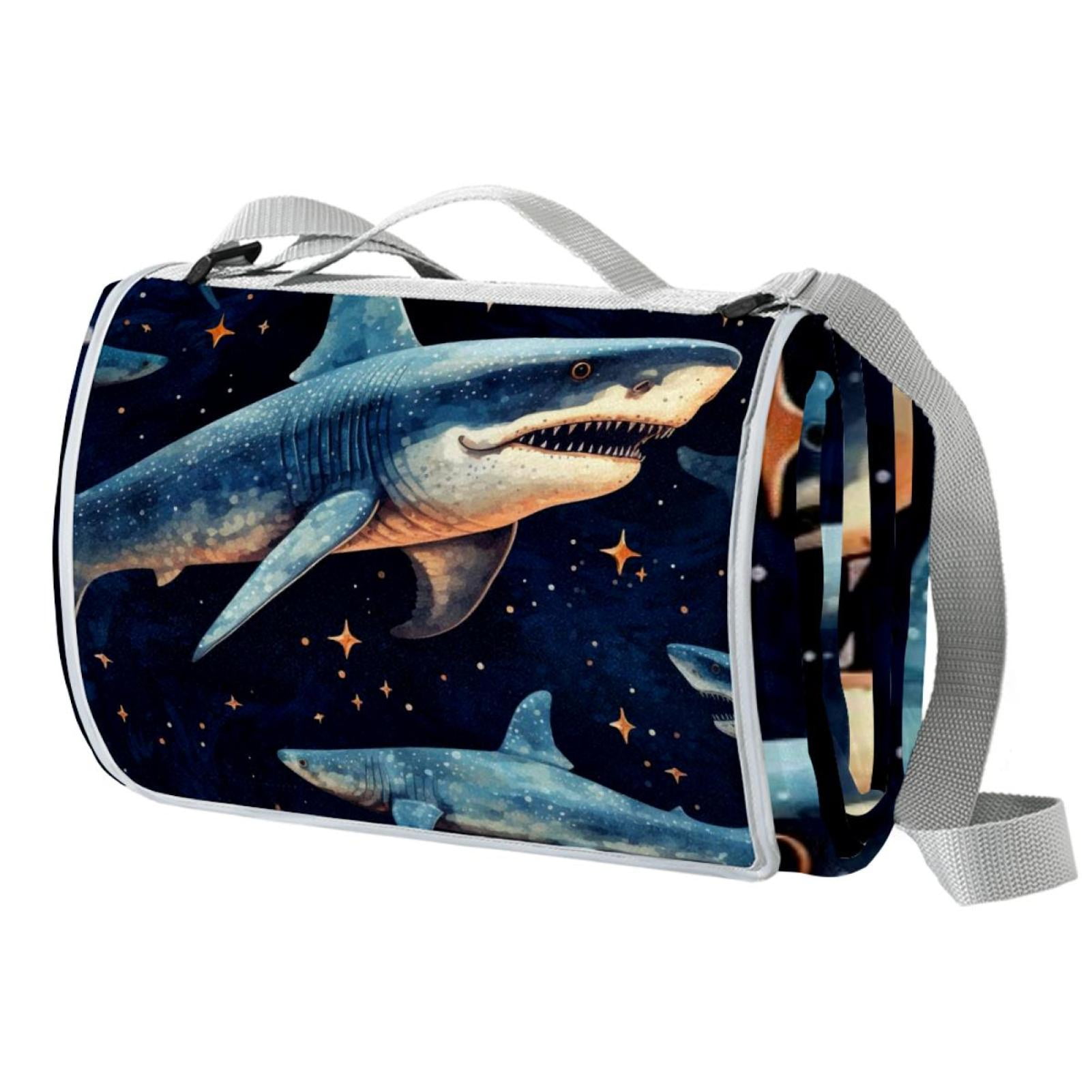 Shark Canvas Picnic Blanket Waterproof Outdoor Beach Mat Portable ...