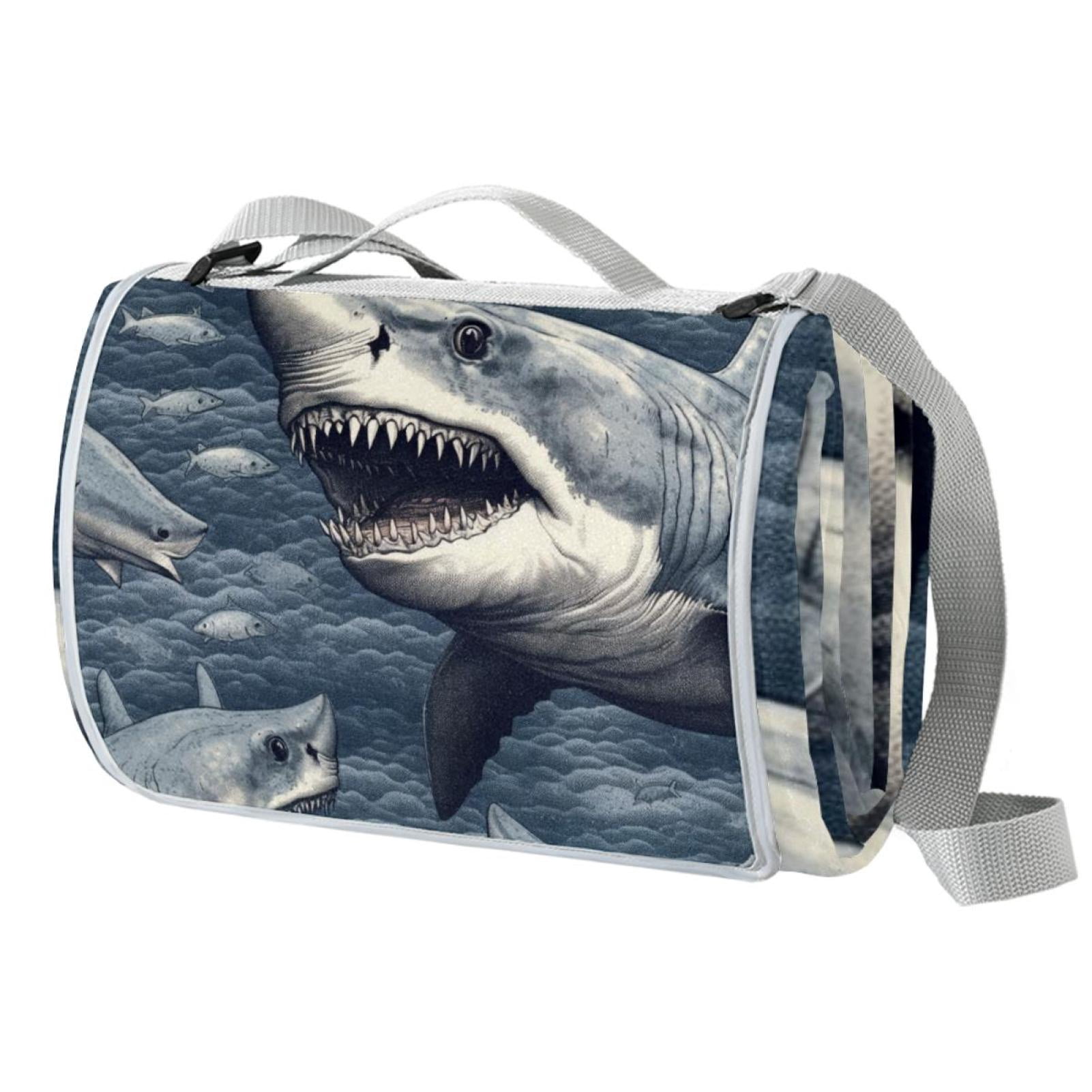 Shark Canvas Picnic Mat - Waterproof Outdoor Blanket for Camping, Beach ...